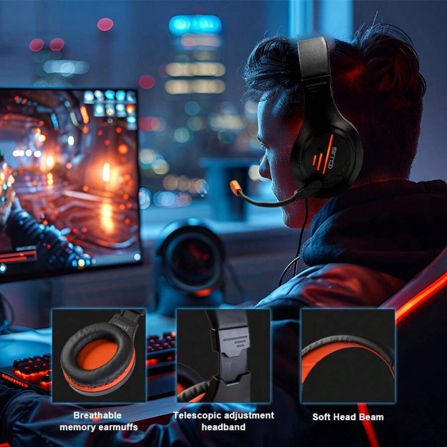 COLUSI Colusi Gaming Computer Headset With Noise Canceling Mic,One ...