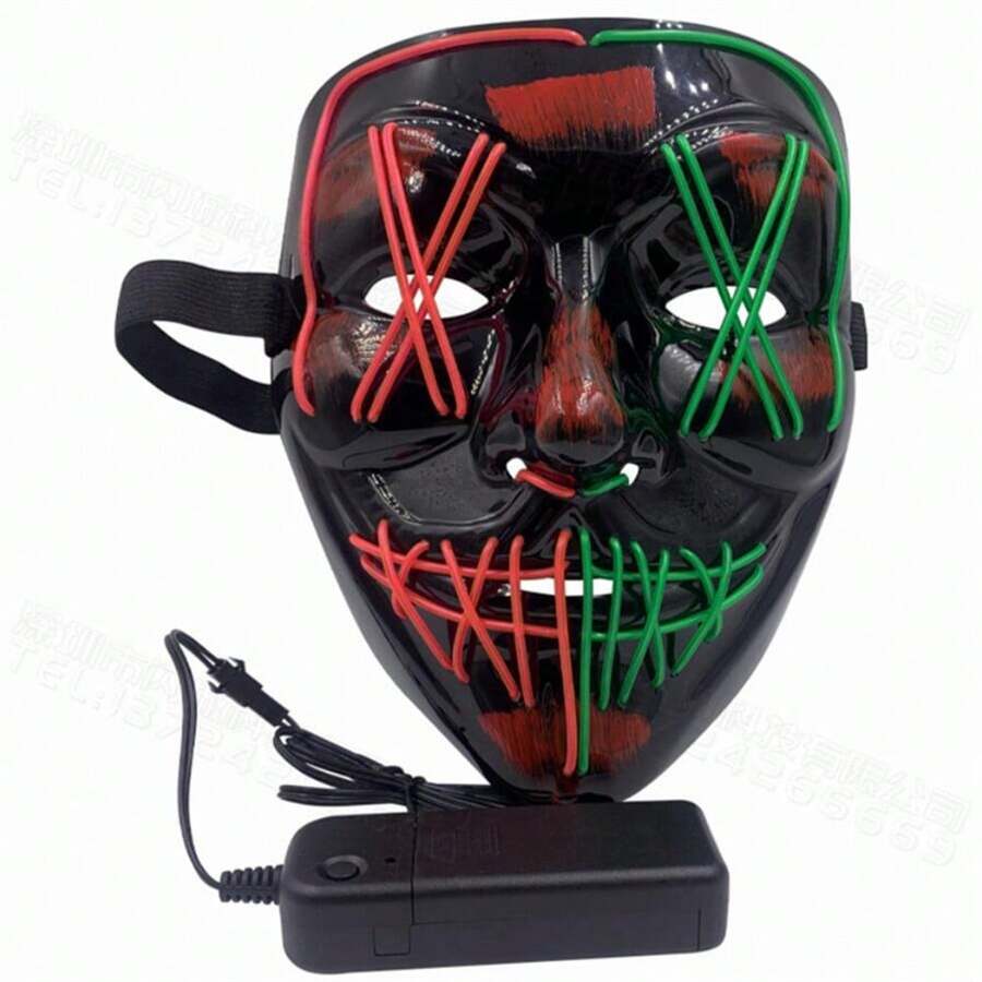 (1pc Random Style) Glowing Mask LED Party Horror Mask Nightclub Ghost ...