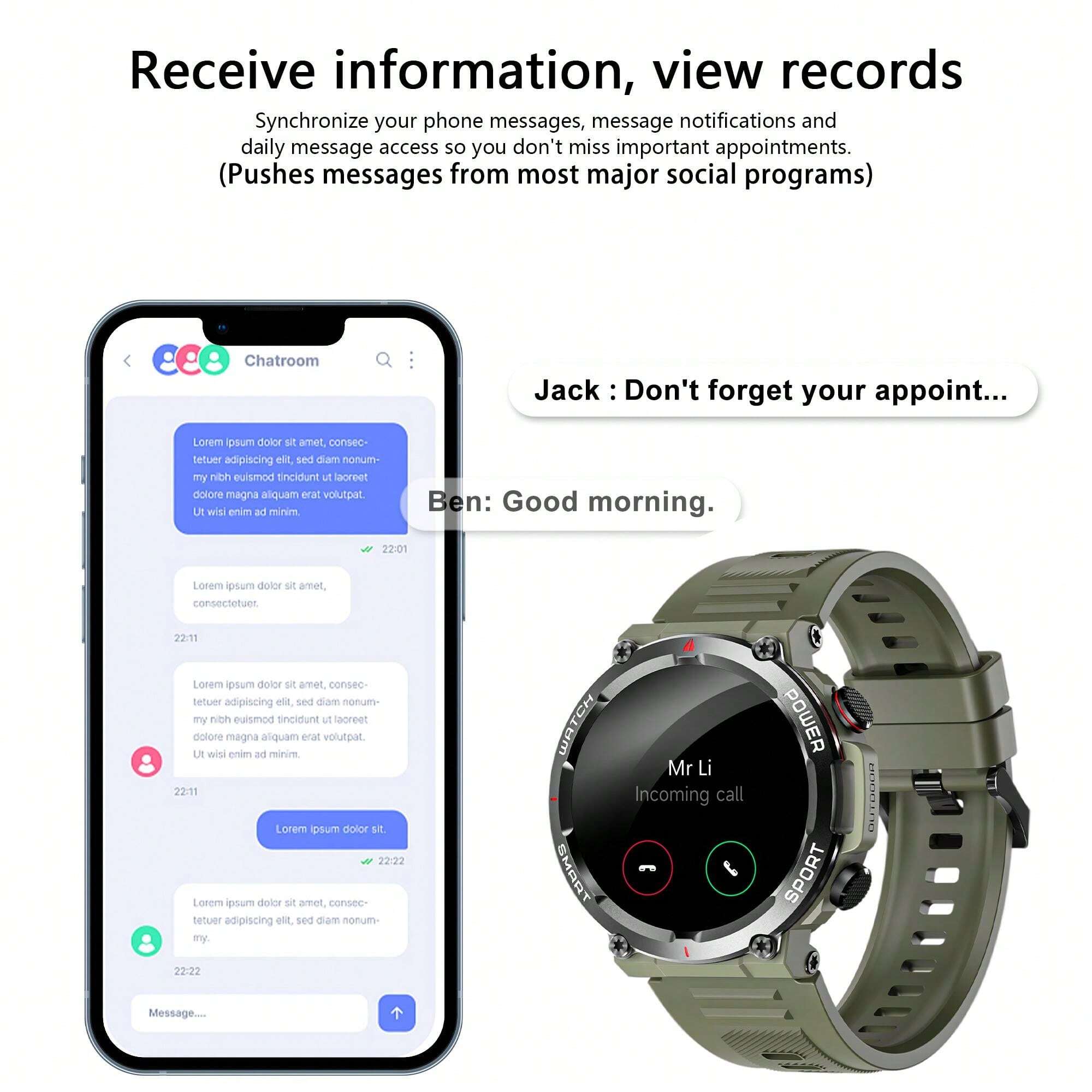 Blackview Rugged Smart Watch For Men, Answer/Make Call For Android IOS ...