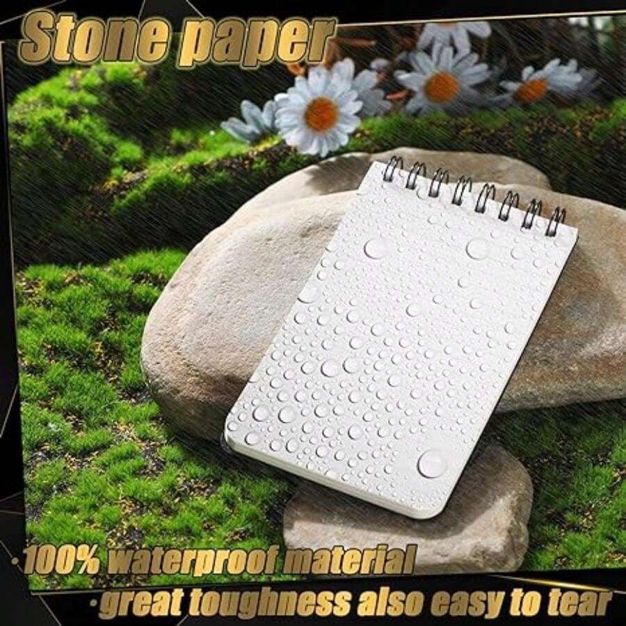 Mini tascabile blocco note in carta di pietra resistente all"acqua con ...