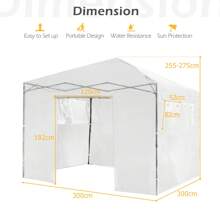 3M X 3M Portable Garden Greenhouse Indoor & Outdoor, Mini Walk-In ...