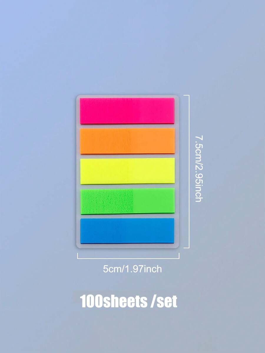 4 Packs/400 Sheets Fluorescent Sticky Notes, Multiple Use Colored Index ...