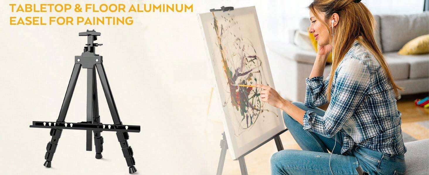 Nicpro 2 Pack Artist Easel Stand, Adjustable Height 17 To 66" Painting ...