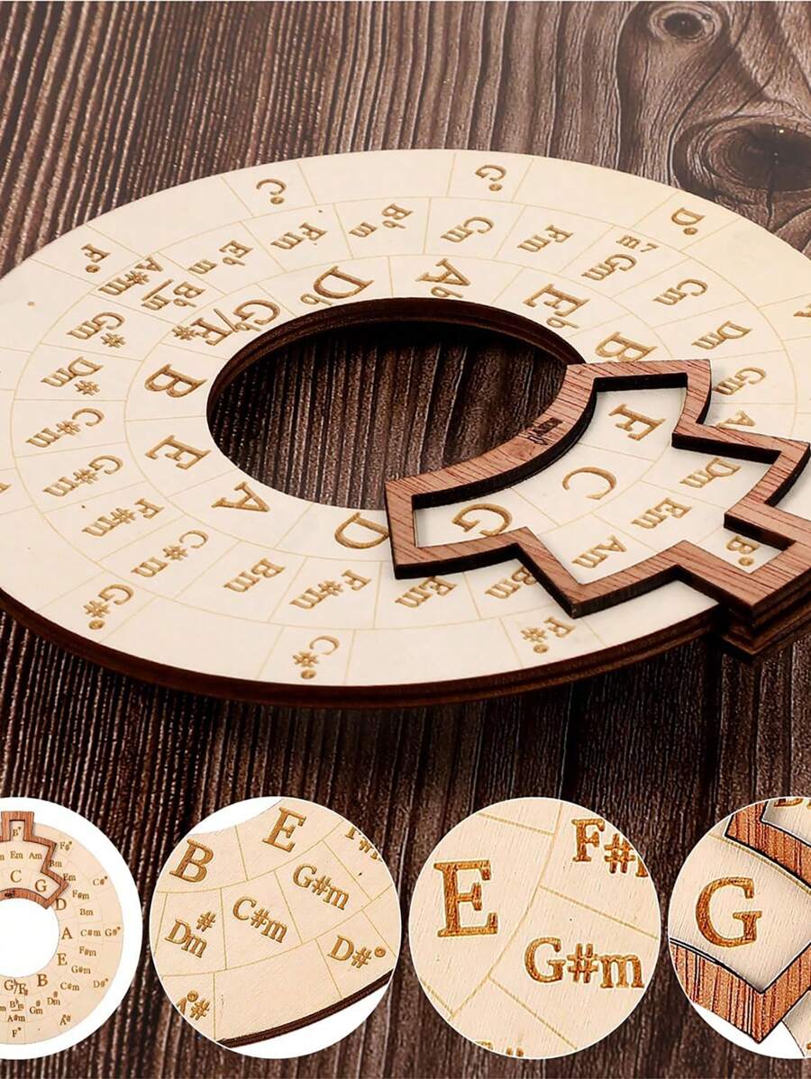 1pc Wooden Melody Tool, Circle Of Fifths Wheel, Circle Wooden Wheel And ...