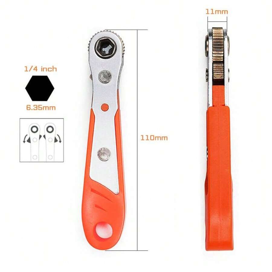 Hexagon Ratchet Spanner 1 4inch Mini Quick Release Socket Tools Household Handle Repair Tool