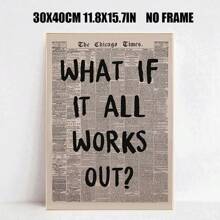 1pc Unframed,What If It All Works Out Poster, Mental Health Quote, Self ...