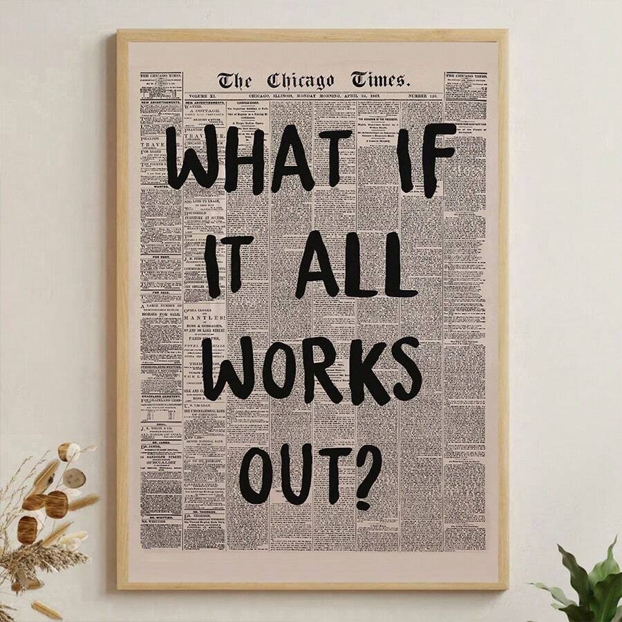 1pc Unframed,What If It All Works Out Poster, Mental Health Quote, Self ...