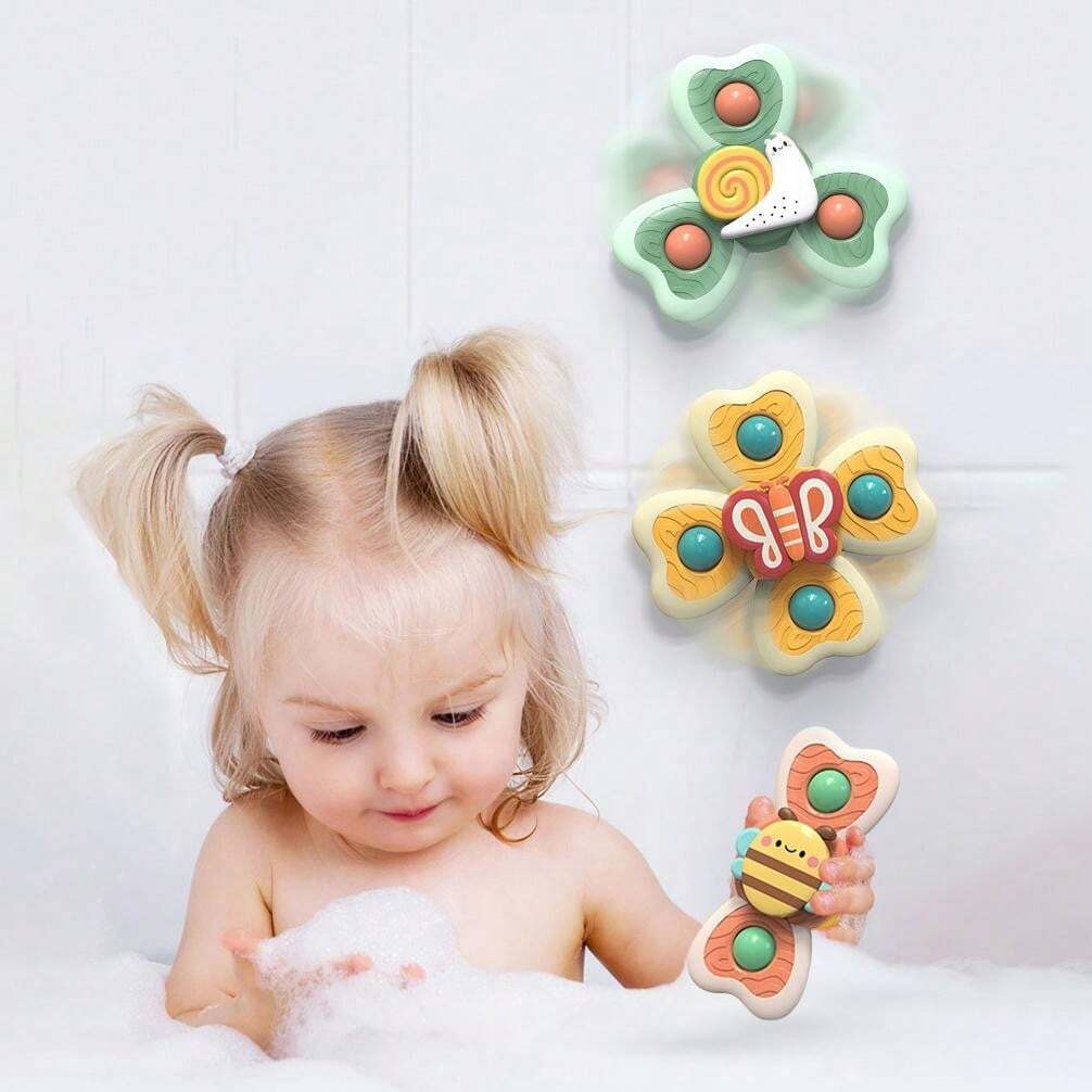 Silicone Suction Cup Turntable Toy|Gyro Baby Toy|Birthday Baby Gift|1-3 ...