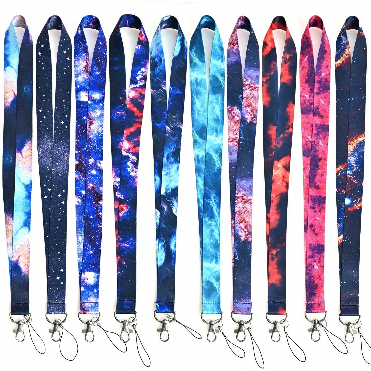 1 Pack Starry Sky Neck Lanyards With 1 Clear ID Card Holders, Cool ...