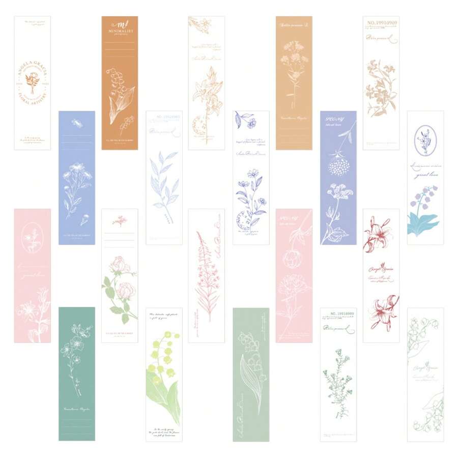 20 Pcs Paper Bookmarks, Natural Style Embossed Pop-Up Bookmarks With ...