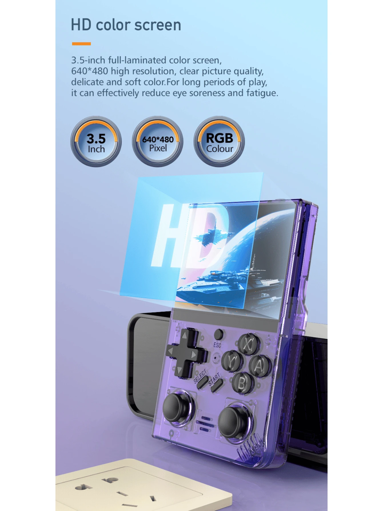 Console de jeu portable transfrontalière nouvelle R35PLUS avec écran de ...