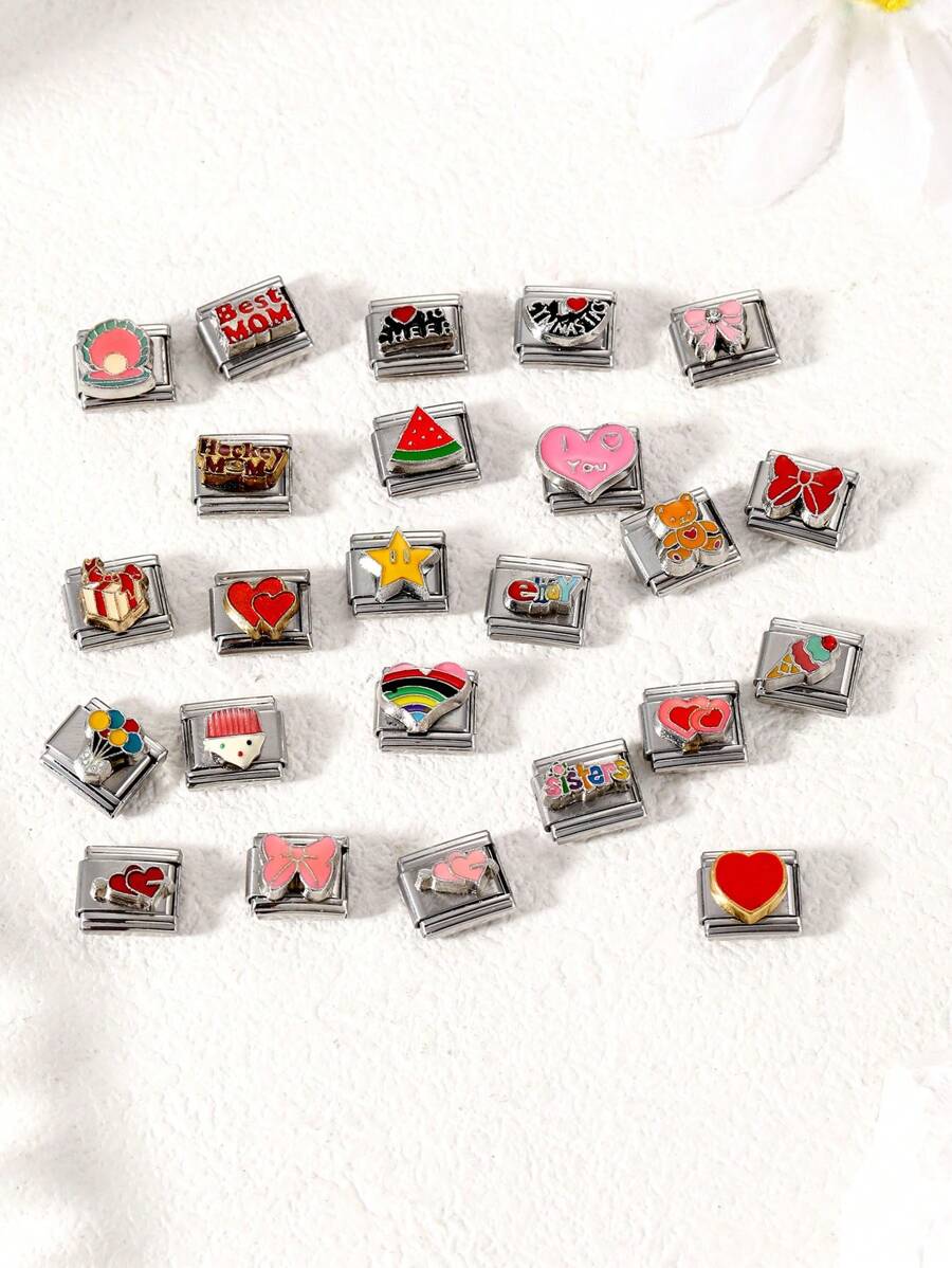 2024 New Italian Charm Module Bracelet, Traditional Classic Charm Heart ...