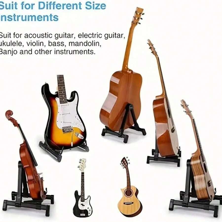 Folding Guitar Stand, Upright Acoustic Guitar Stand, Wooden Guitar ...