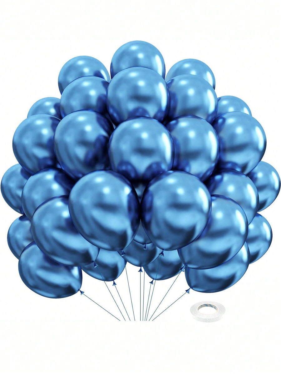 30 Pcs Metallic Balloons With 1 Roll Balloon Ribbon 5/10/12 Inch Latex ...