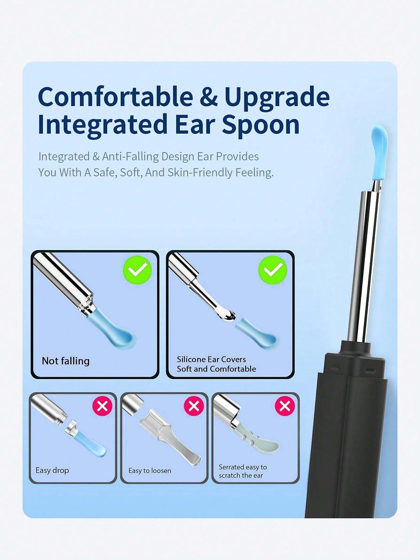 Zichtbare oorpluk met draadloze wifi-verbinding, intelligent high ...