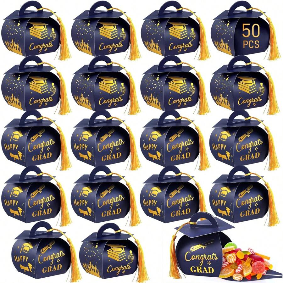 10 Pcs Graduation Cap Gift Box Graduation Party Favors Graduation Candy ...