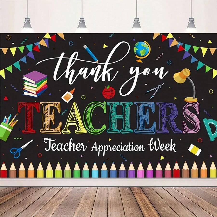 Thank You Teacher Backdrop, Teacher Appreciation Classroom Banner ...