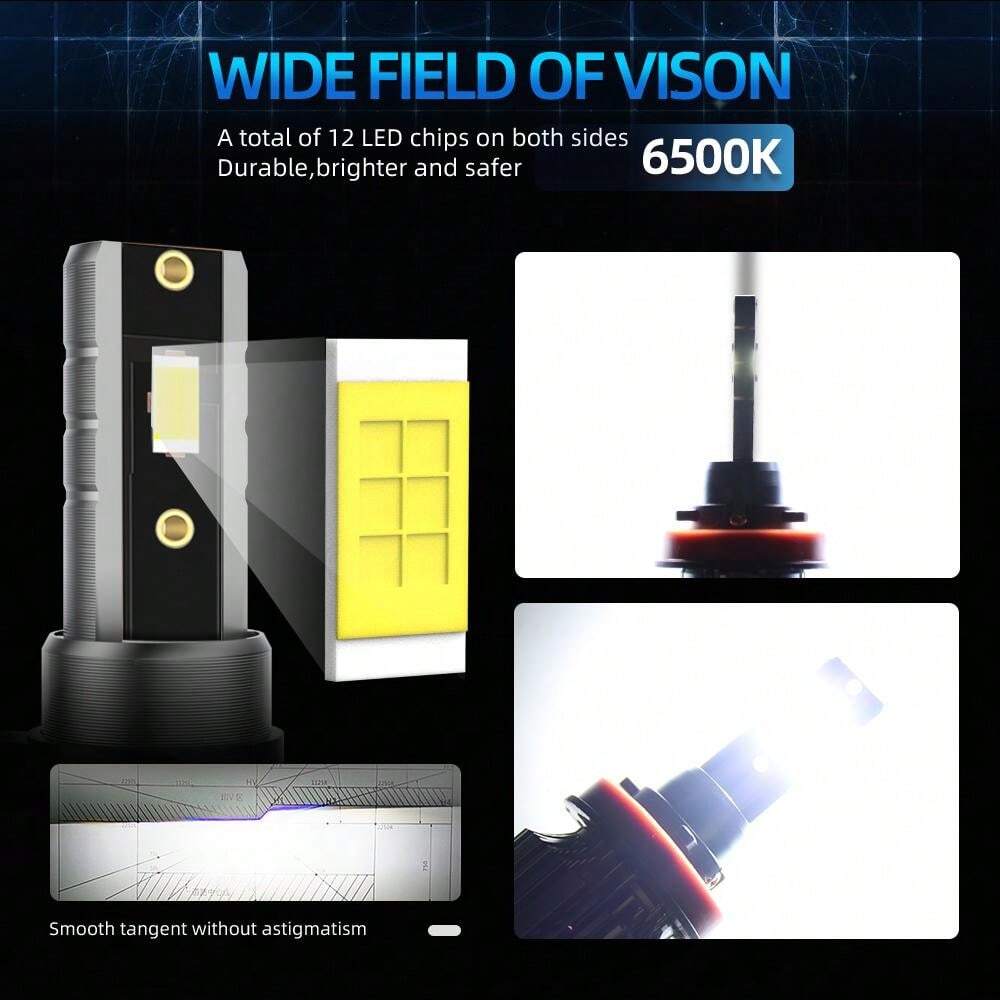 2 יחידות/סט Roadsun H7 H11 9005 9006 H1 נורות פנס LED, 6500K, 170W, 26000LM, HB3 HB4 החלפת מנורת ...