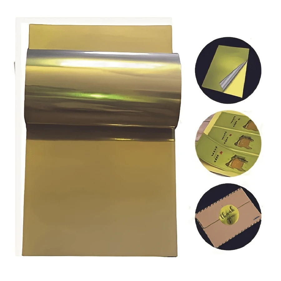 20 Sheets Letter Size Printable Glossy Gold Vinyl Waterproof Sticker ...