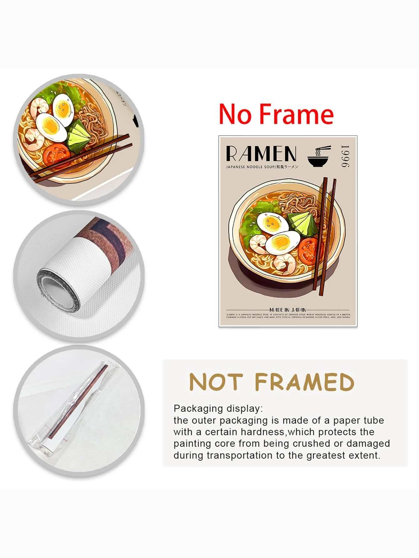 1Pc Japanese Ramen Poster Kitchen Wall Art Decoration, Food Print ...