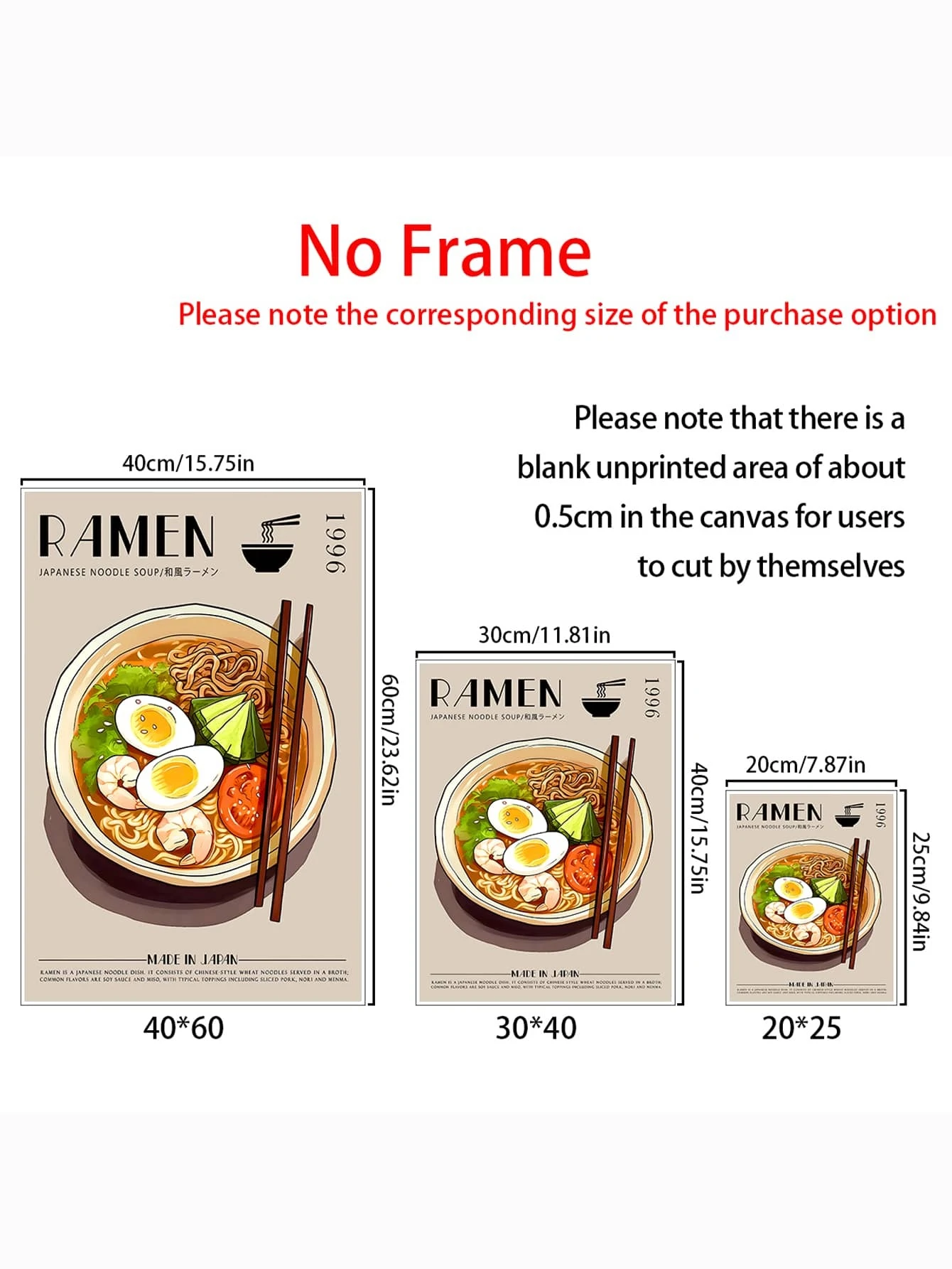 1Pc Japanese Ramen Poster Kitchen Wall Art Decoration, Food Print ...