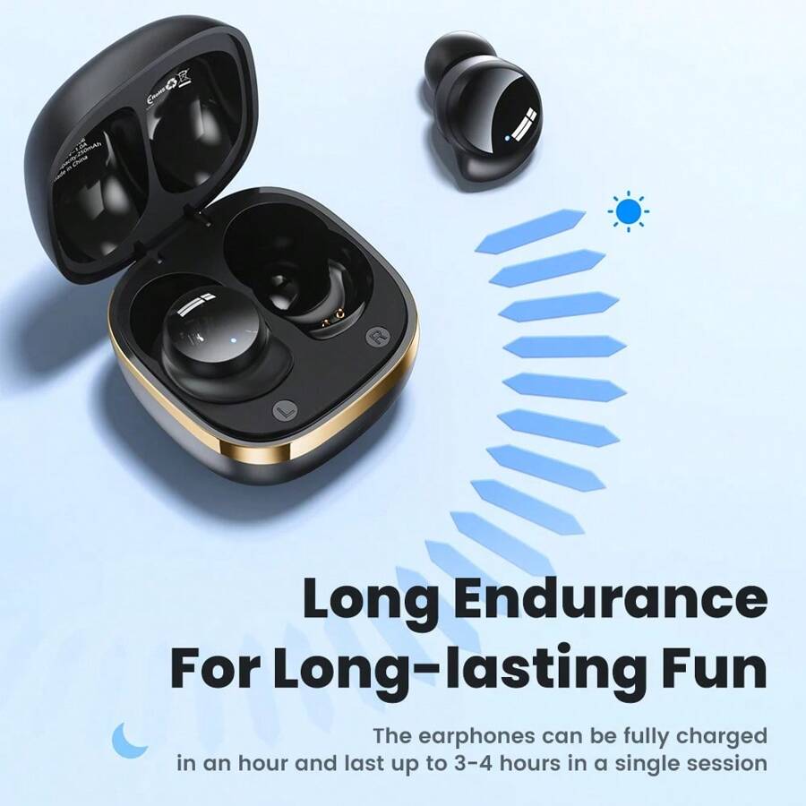 Toocki TWS In Ear Bluetooth 5.2 HiFi Wireless Earphones With 60 Hour Battery And Three Earplugs ...