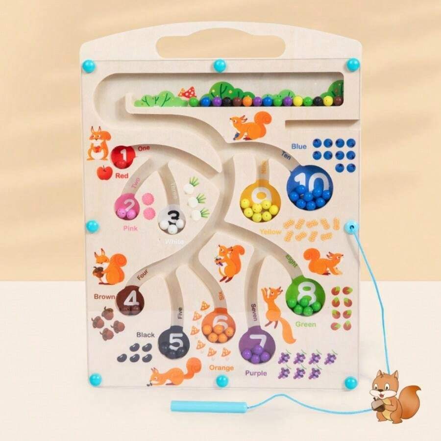 Barns magnetiska penna labyrint pussel leksak, ekorre labyrint leksak ...