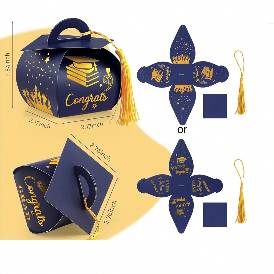 10 Pcs Graduation Cap Gift Box Graduation Party Favors Graduation Candy ...