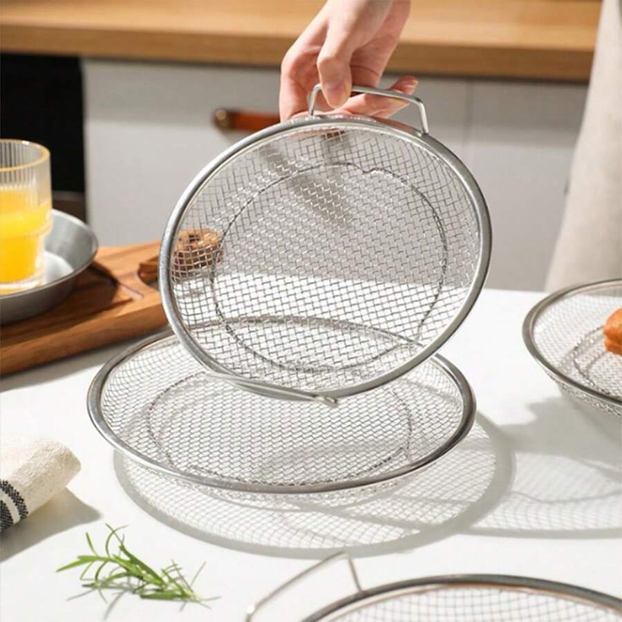 1pc, Stainless Steel Kitchen Oil Filter Tray With Fine Mesh Basket For ...