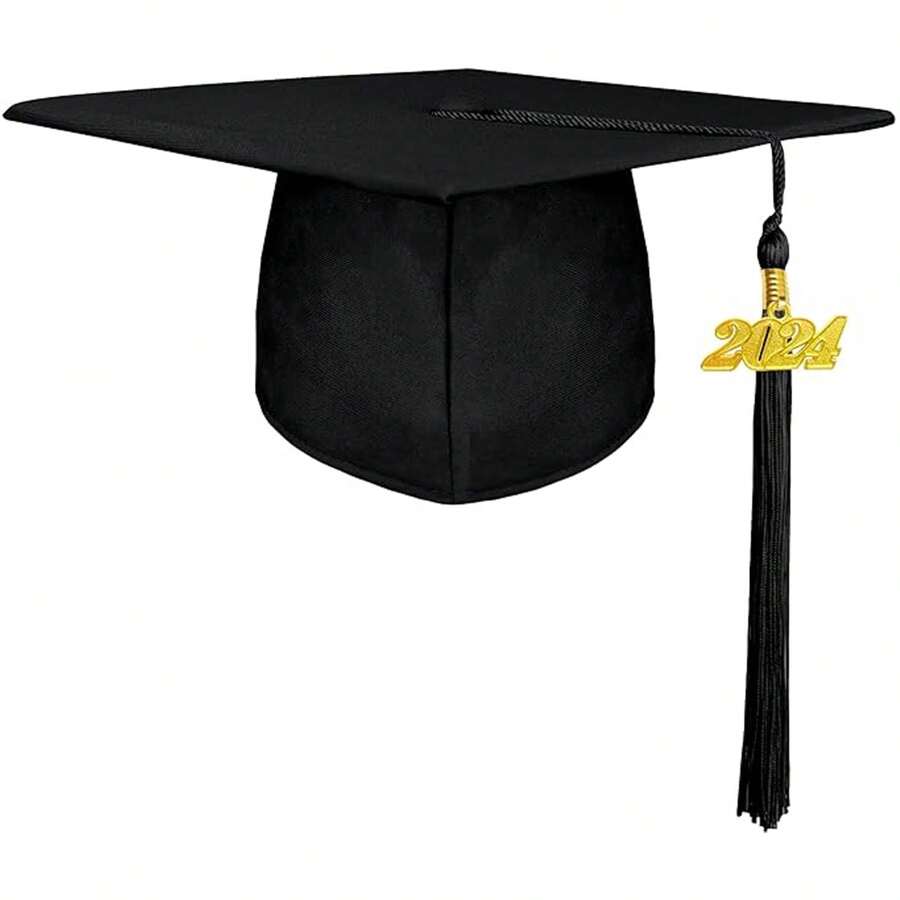 1pc Graduation Cap With 2024 Tassel, Black Graduation Cap, Tassel For ...