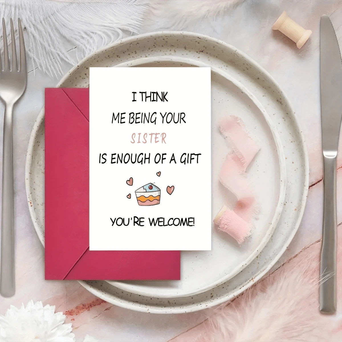 1pc Fun And Precious Sister Greeting Card, Perfect Gift For Bestie Or ...