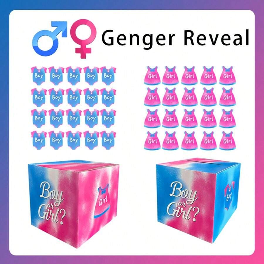 Gender Reveal Voting Box, Including 60 Voting Cards For Baby Shower ... Gender Reveal Voting Box, Including 60 Voting Cards For Baby Shower ...
