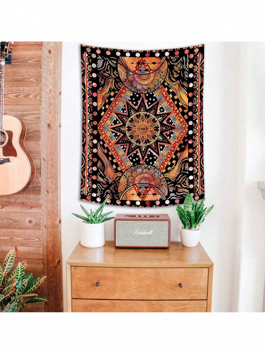 1pc Patterned Polyester Square Tapestry, Modern Wall Decor For Living ...