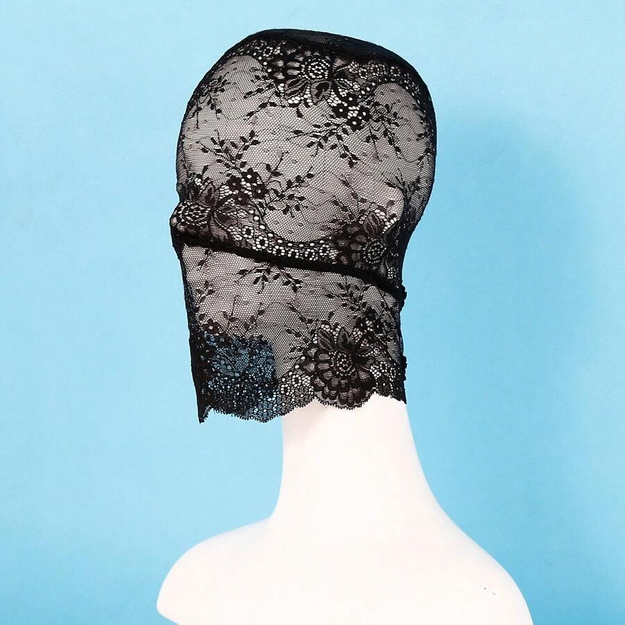 New Unisex Lace Hood Mask Full Face Head Cover See-Through For ...