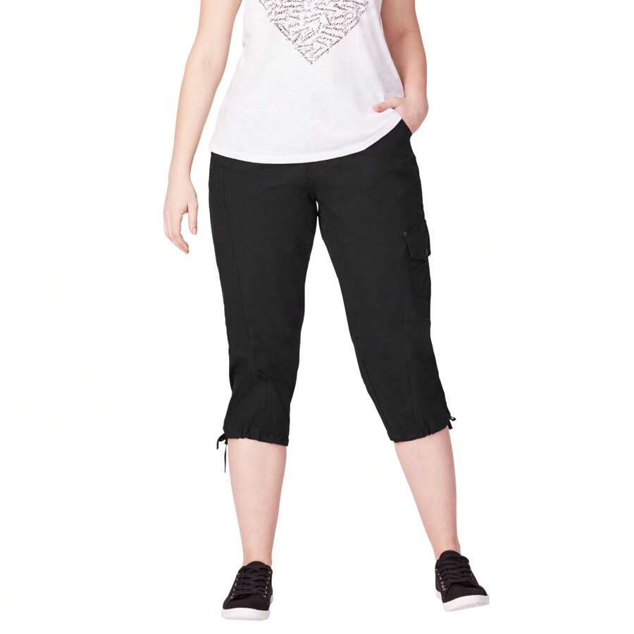 ELLOS Ellos Women's Plus Size Stretch Cargo Capris | SHEIN USA
