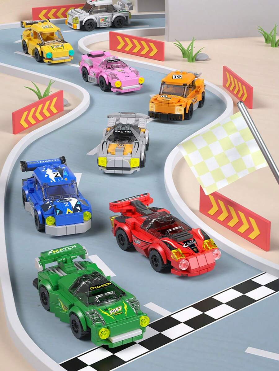 91pcs DIY Handmade Assembled Building Blocks Racing Car Toy Set ...