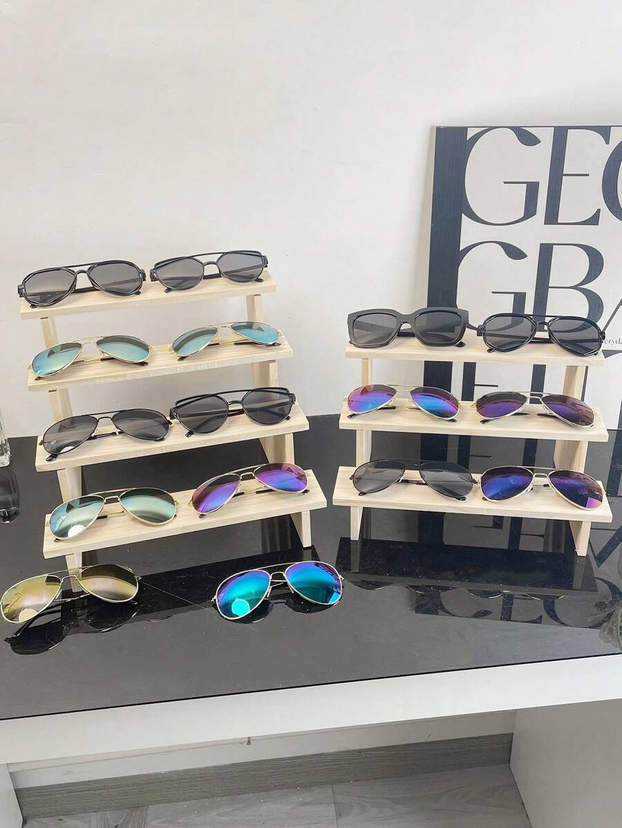 1pc New Wooden 2-5 Layers Stair-Shaped Glasses Storage Rack ...