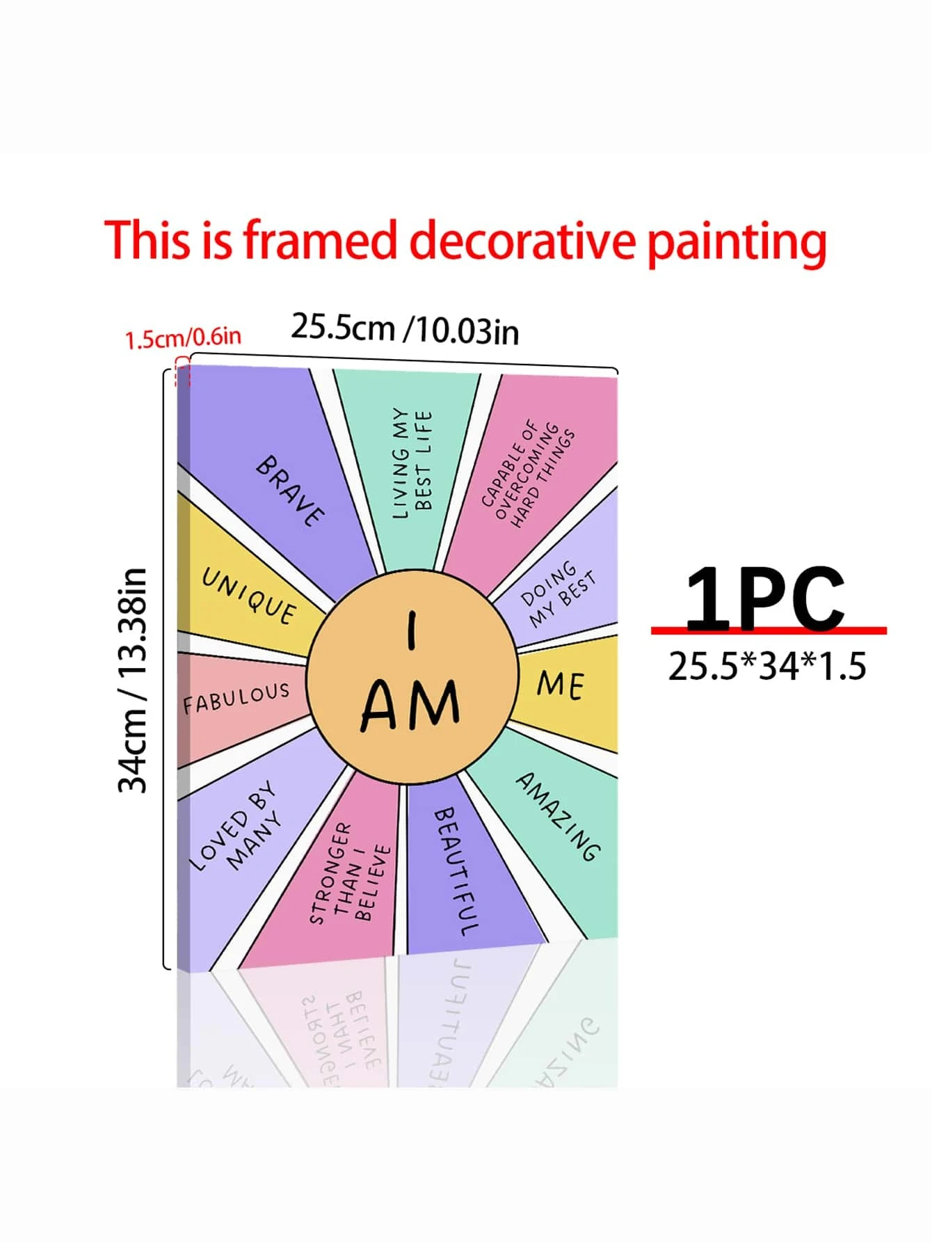 1pc Rainbow Classroom Decor Inspirational Quote Poster, 'i Am Me ...