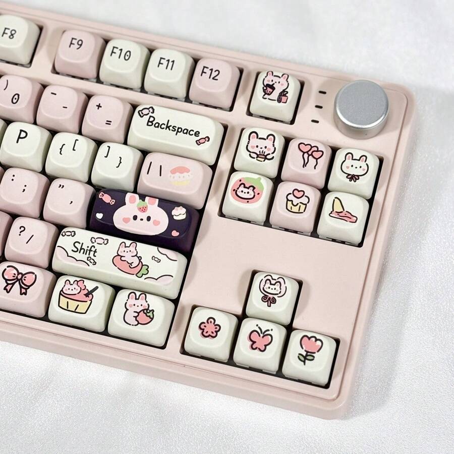 USLION USLION 95 Keys/Set Pink Doggy Theme Key Cap Cute Gradient MOA ...