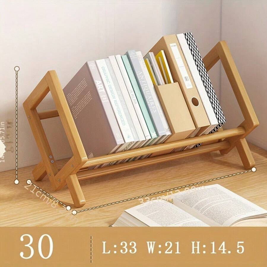 Bamboo/Wooden Desktop Shelf For Office/Home Use, Student Desk Storage ...