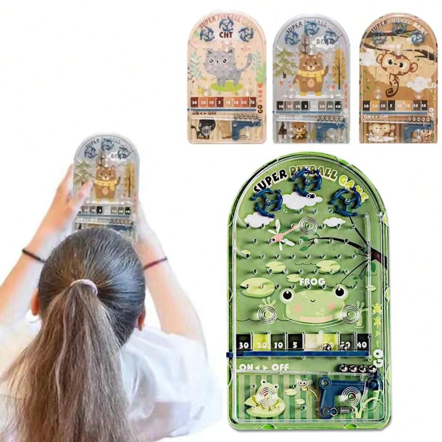 1pc Mini Pinball Game Machine With Cute Animal Design, Fun Handheld ...