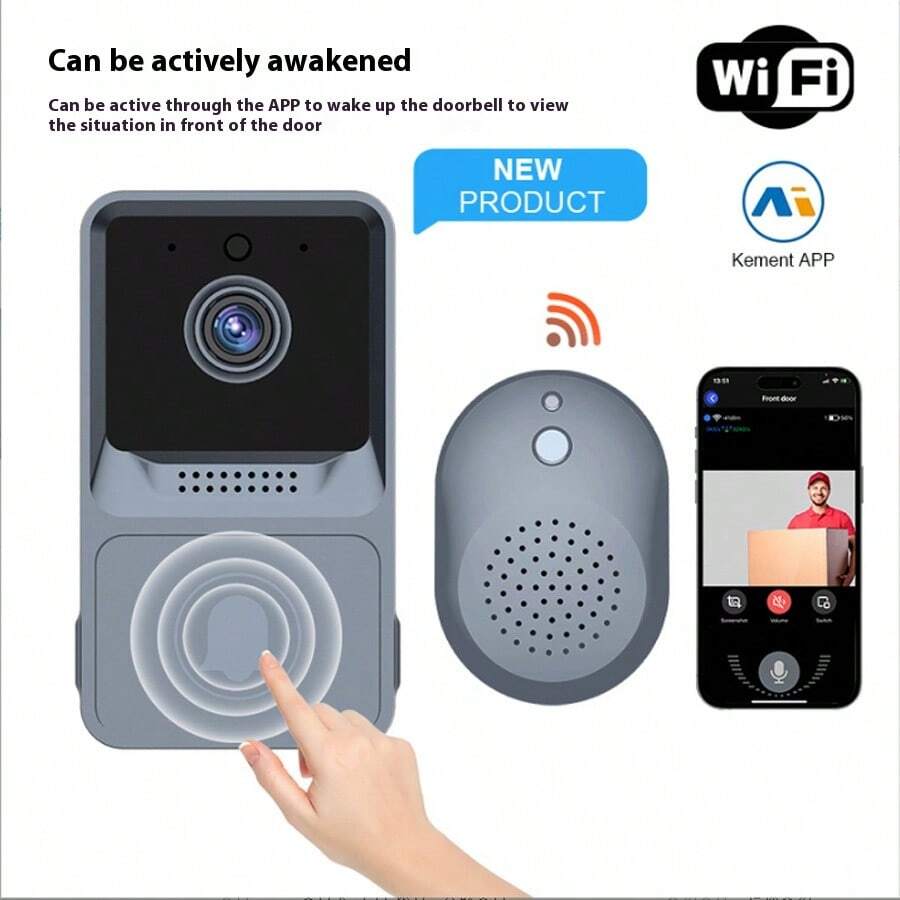 Smart Wireless Doorbell Remote Home Wifi Doorbell Monitoring Video Intercom Color Video Doorbell ...