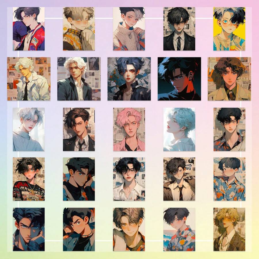 50PCS Fashionable Boy Stickers, Vinyl Waterproof Handsome Boys Bulk ...