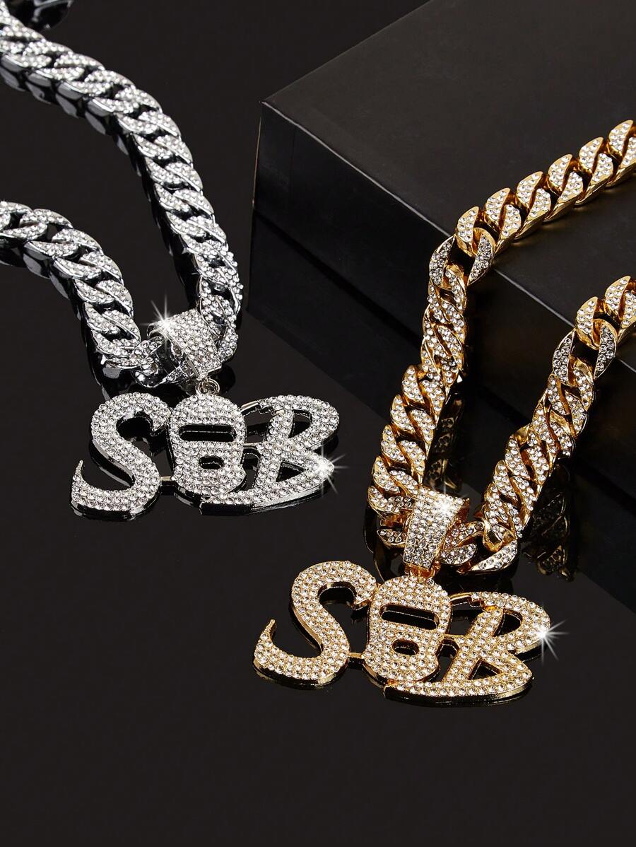 1 Pc Fashionable "SOB" Letter Pendant Necklace, Link Chain | SHEIN USA