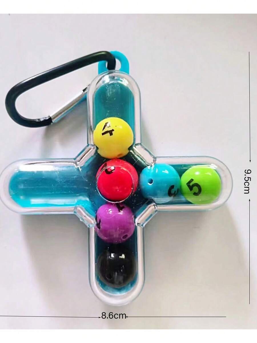 Shake-To-Roll Creative Gobang Keychain With Beads, Colorful Stress ...