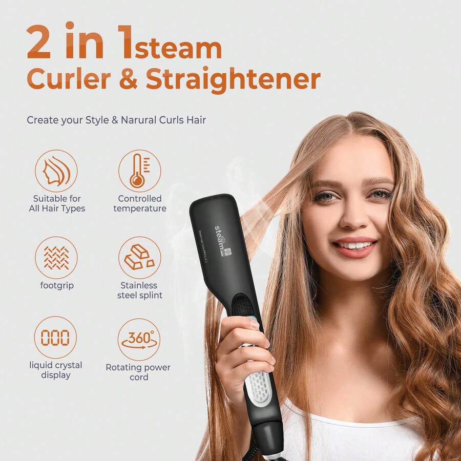 UKLISS Professionnal Steam Hair Straightener & Styling Tool Steampod ...