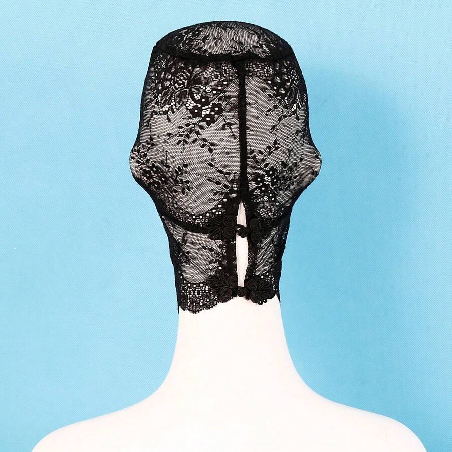 New Unisex Lace Hood Mask Full Face Head Cover See-Through For ...