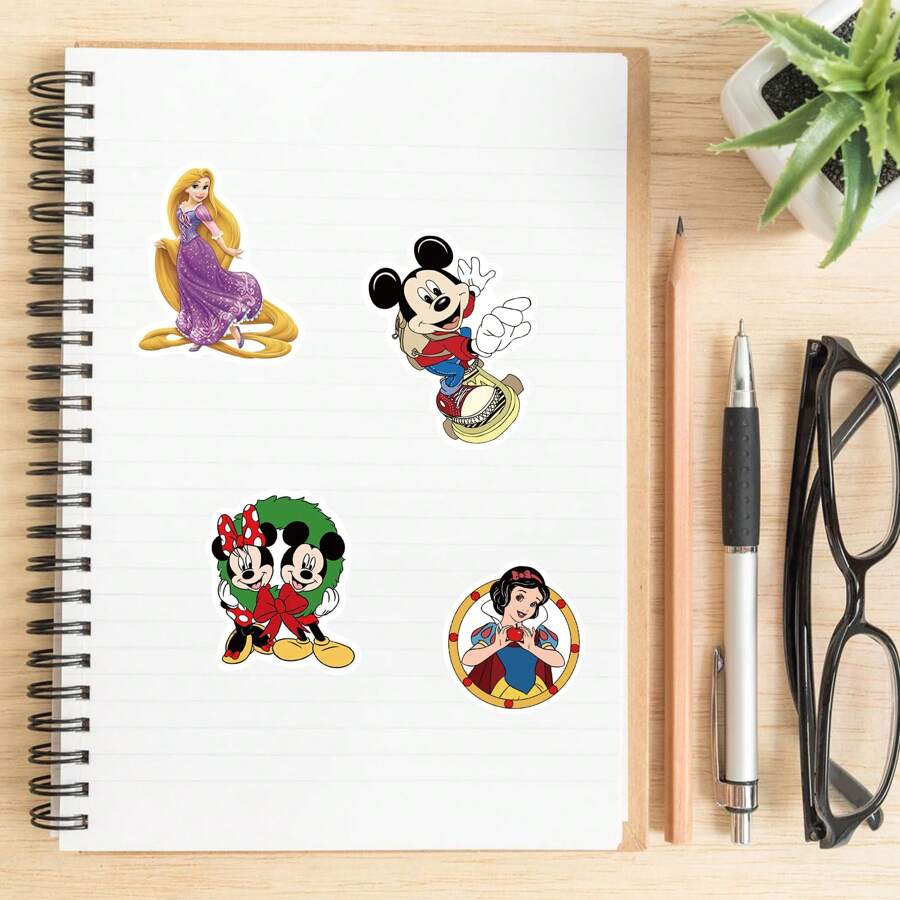 100Pcs Kids Stickers Pack Princess Stickers Cute Cartoon Characters ...