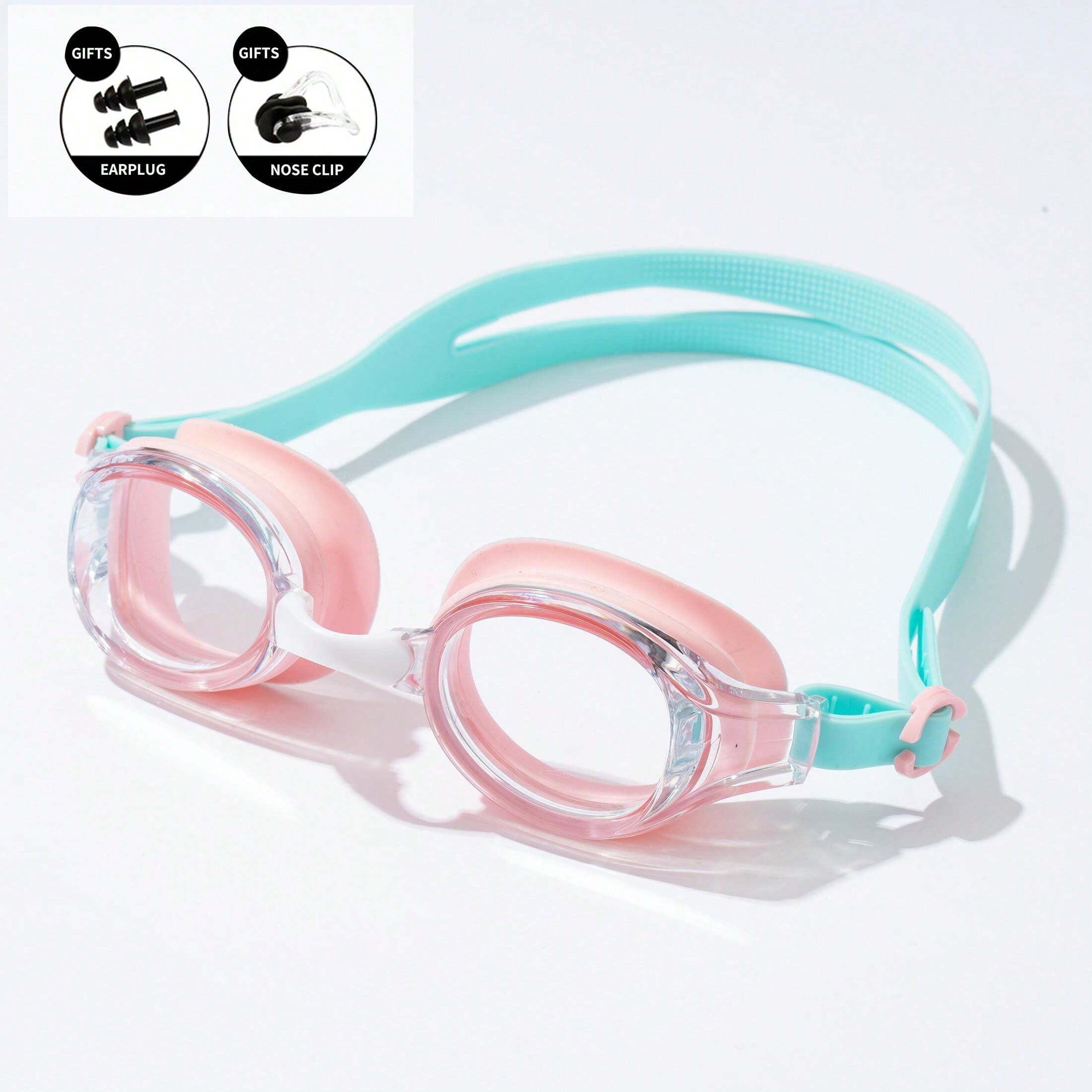 3pcsset (Swim Goggles+Nose Clip+Ear Plugs) High Definition Anti-Fog ...