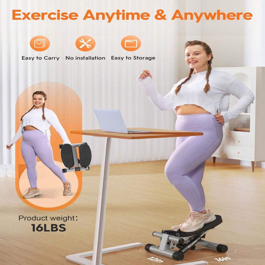 Steppers For Exercise, Stair Stepper With Resistance Bands, Mini ...
